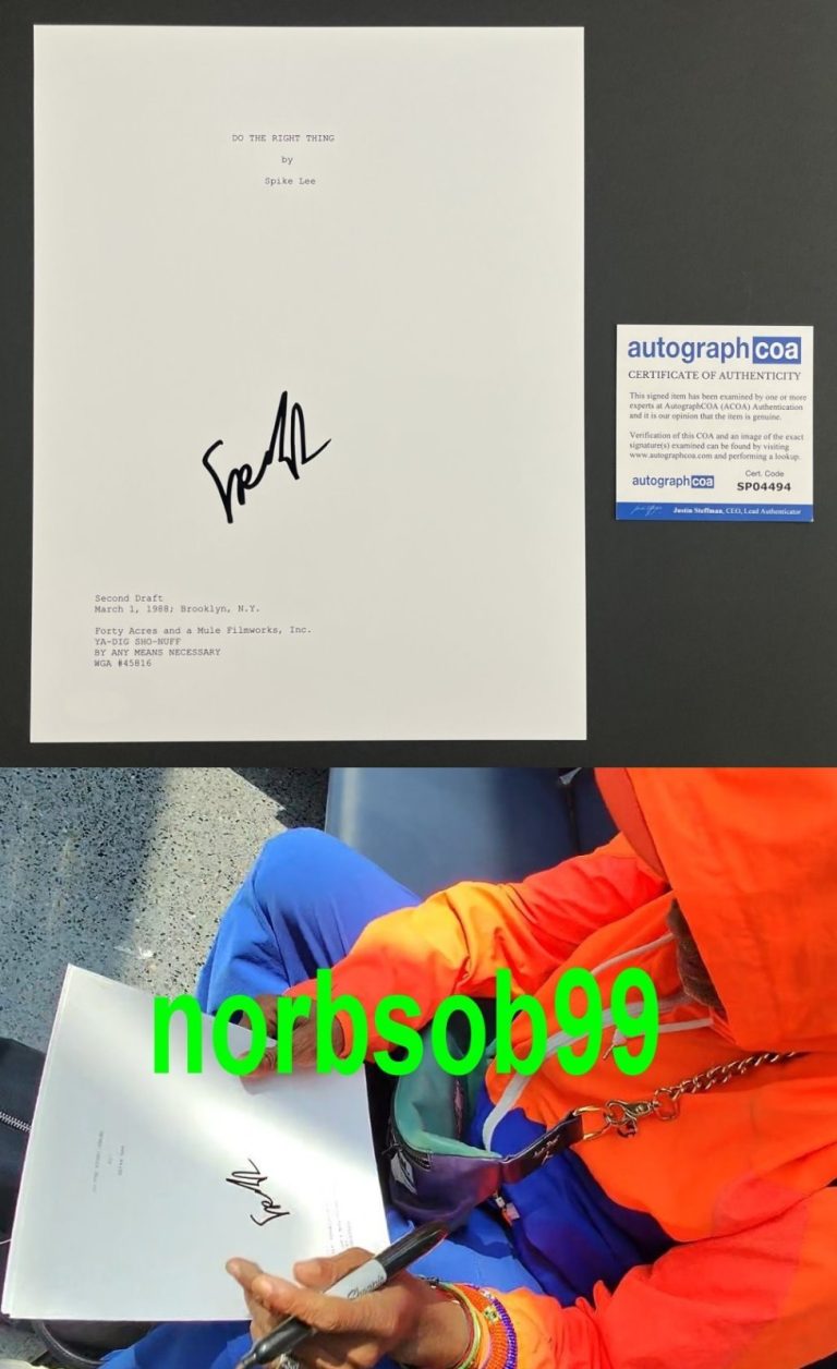SPIKE LEE SIGNED DO THE RIGHT THING 98 PAGE SCRIPT w/EXACT PROOF ...