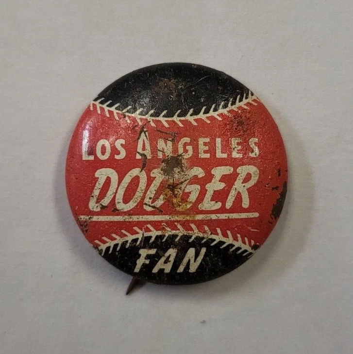 VINTAGE 1961 CRANE CHIPS MLB BASEBALL LOS ANGELES DODGERS FAN BUTTON ...