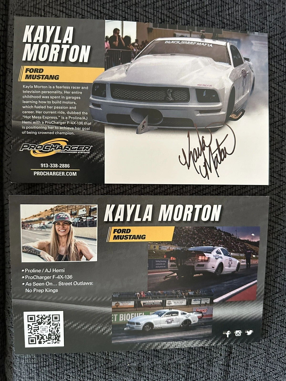 Kayla Morton Signed Street Outlaws Promo Card 2023 PRI Show Pro Charger ...