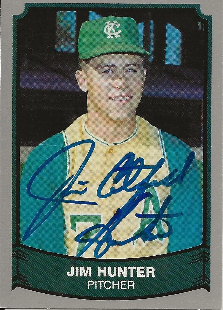 Jim Catfish Hunter SIGNED 1989 Pacific Legends baseball card JSA COA ...