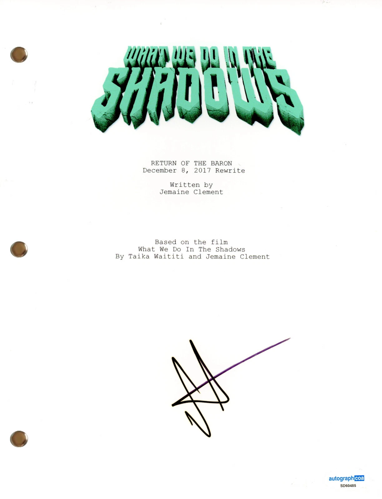 Harvey Guillen "What We Do in the Shadows" Signed Autograph Pilot ...