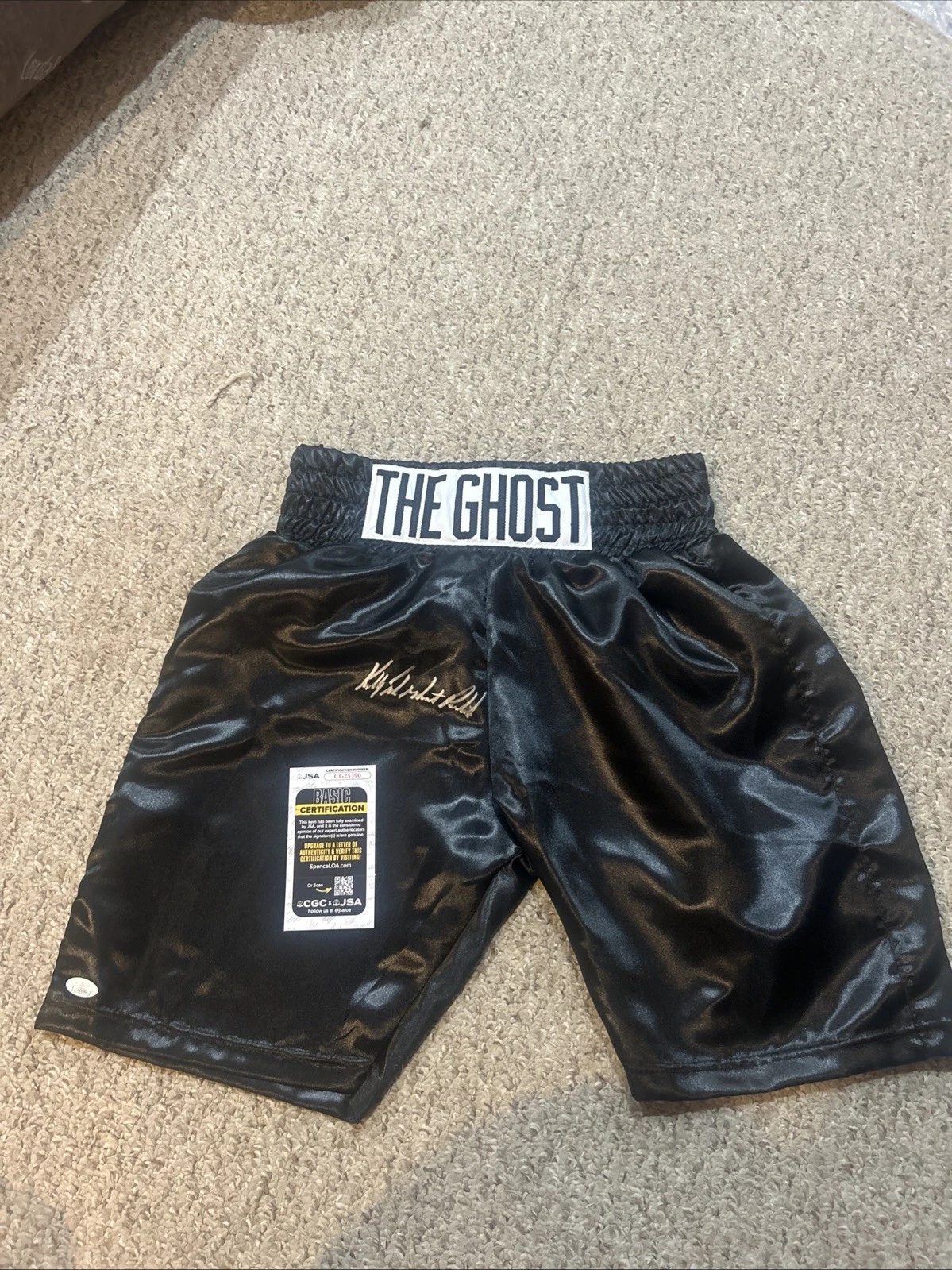 KELLY PAVLIK THE GHOST SIGNED AUTOGRAPH BOXING TRUNKS JSA COA BOXER ...