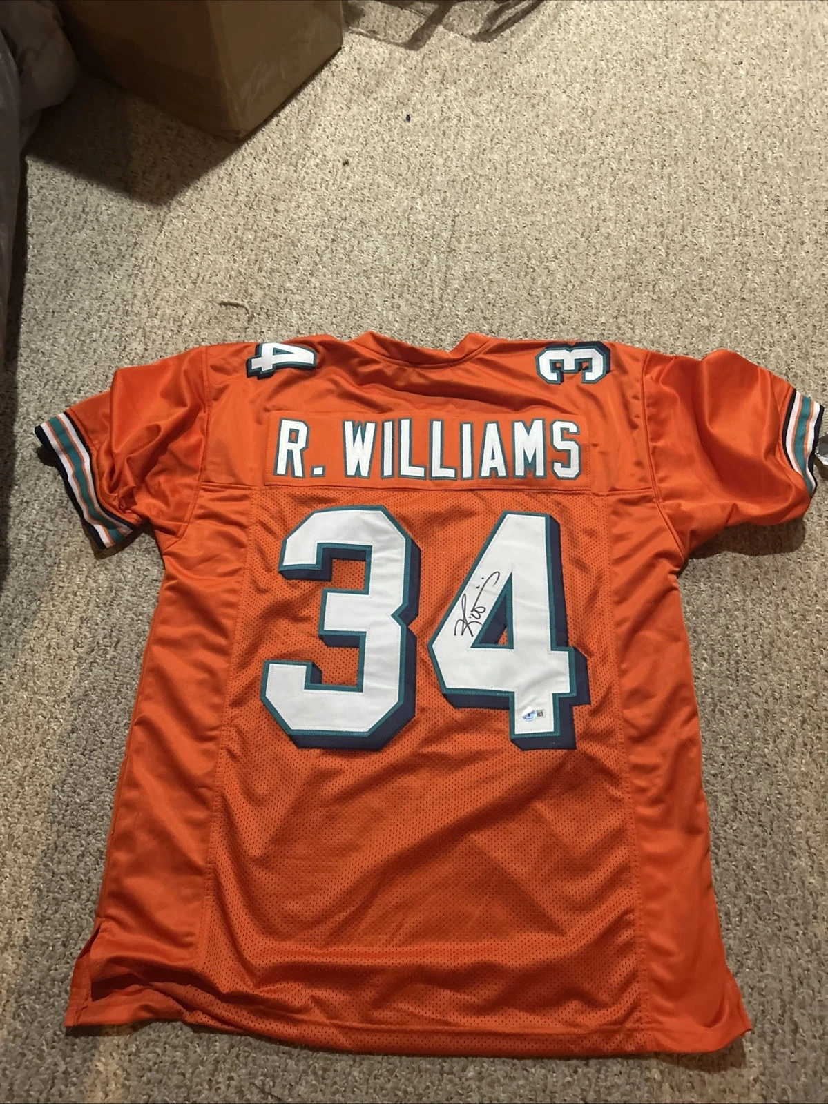 MIAMI DOLPHINS- RICKY WILLIAMS SIGNED AUTOGRAPH CUSTOM JERSEY BECKETT ...