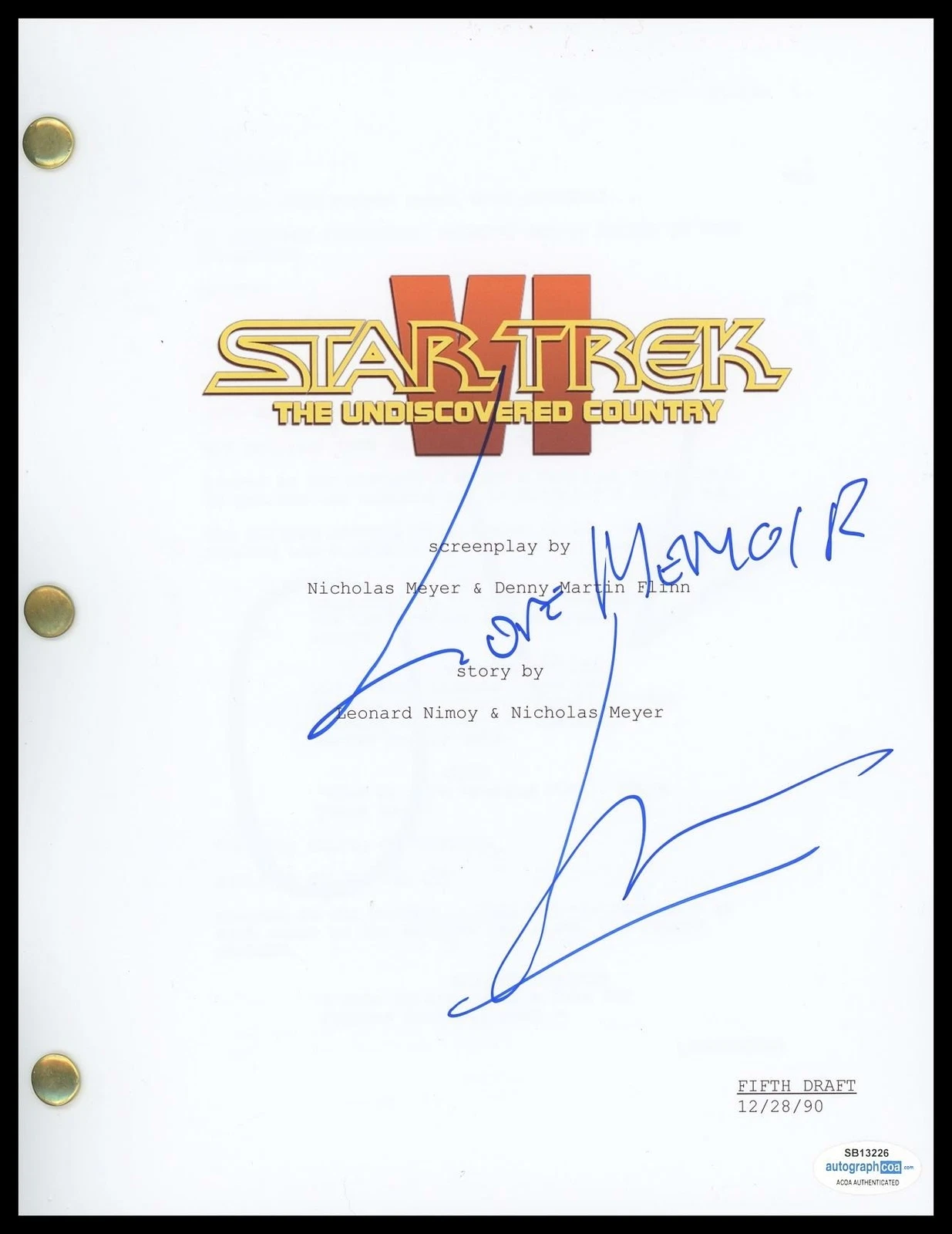 Iman "Star Trek VI: Undiscovered Country" AUTOGRAPH Signed Script ...