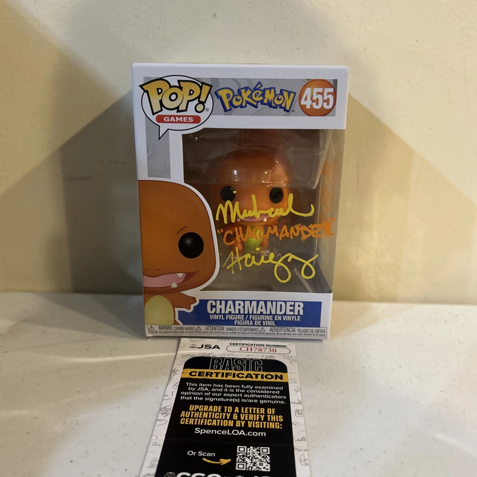MICHAEL HAIGNEY SIGNED AUTOGRAPH CHARMANDER FUNKO POP JSA COA POKEMON ...
