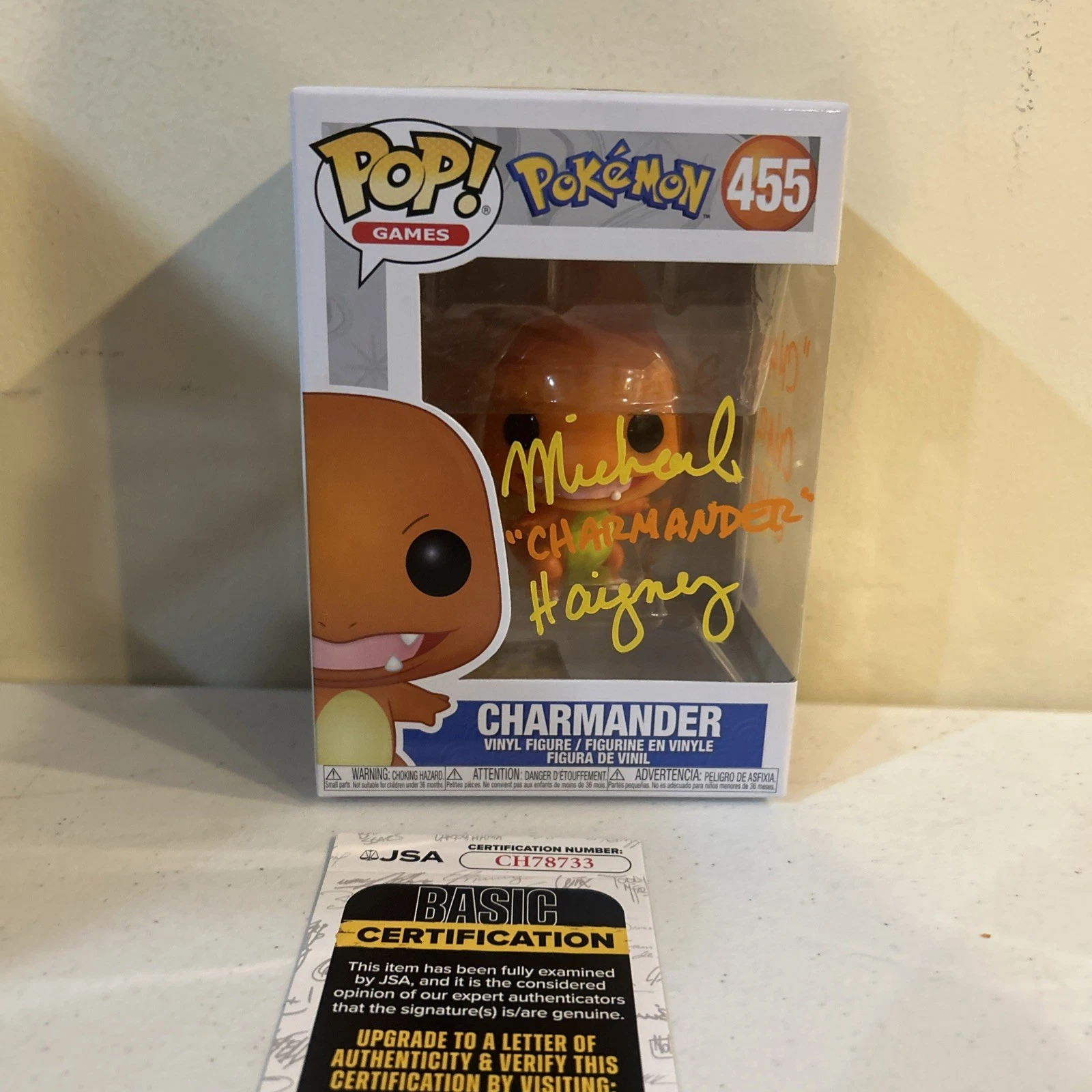 MICHAEL HAIGNEY SIGNED AUTOGRAPH CHARMANDER FUNKO POP JSA COA POKEMON ...