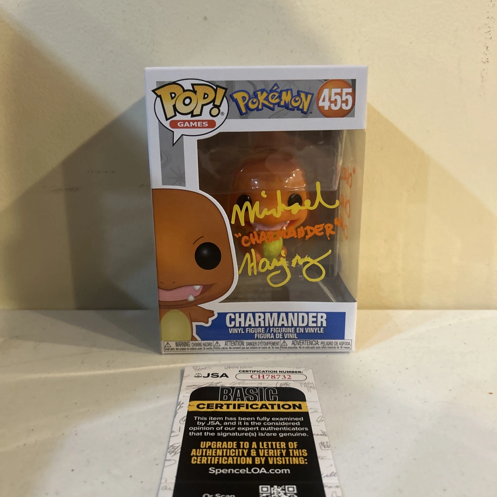 MICHAEL HAIGNEY SIGNED AUTOGRAPH CHARMANDER FUNKO POP JSA COA POKEMON ...