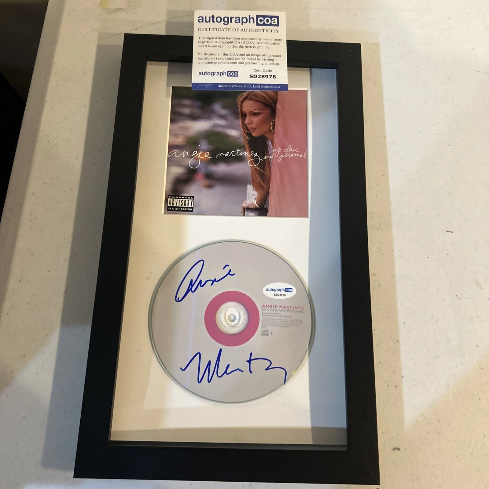 ANGIE MARTINEZ SIGNED AUTOGRAPH FRAMED CD DISPLAY ACOA UP CLOSE AND ...