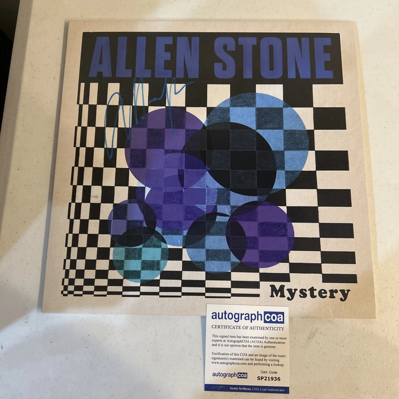 ALLEN STONE SIGNED AUTOGRAPH VINYL ALBUM ACOA MYSTERY RECORD LP ...