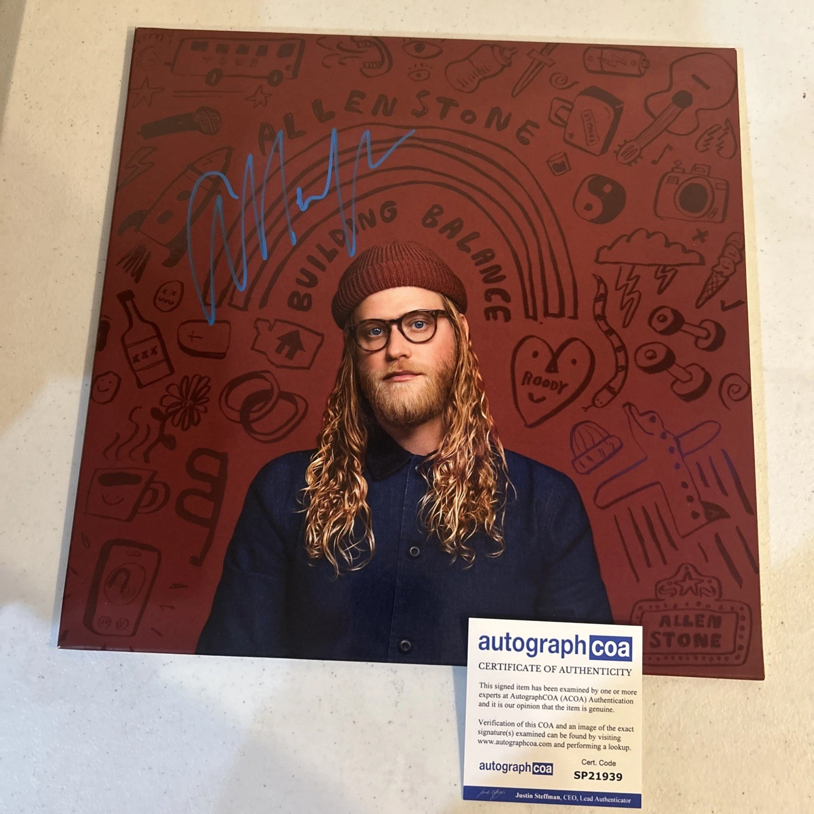ALLEN STONE SIGNED AUTOGRAPH VINYL ALBUM ACOA BUILDING BALANCE RECORD ...