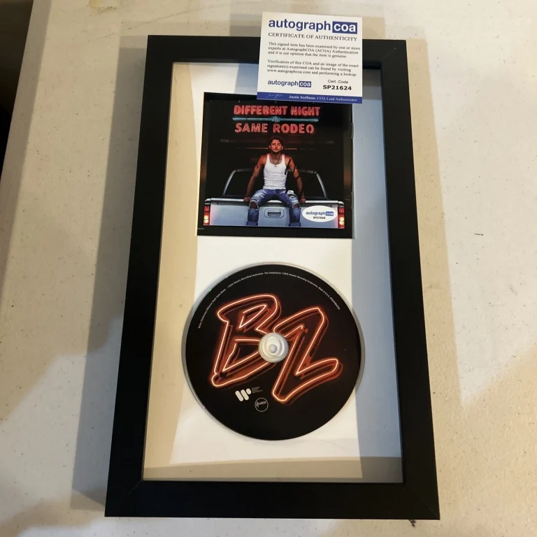 BAILEY ZIMMERMAN SIGNED AUTOGRAPH FRAMED CD ACOA DIFFERENT NIGHT SAME ...