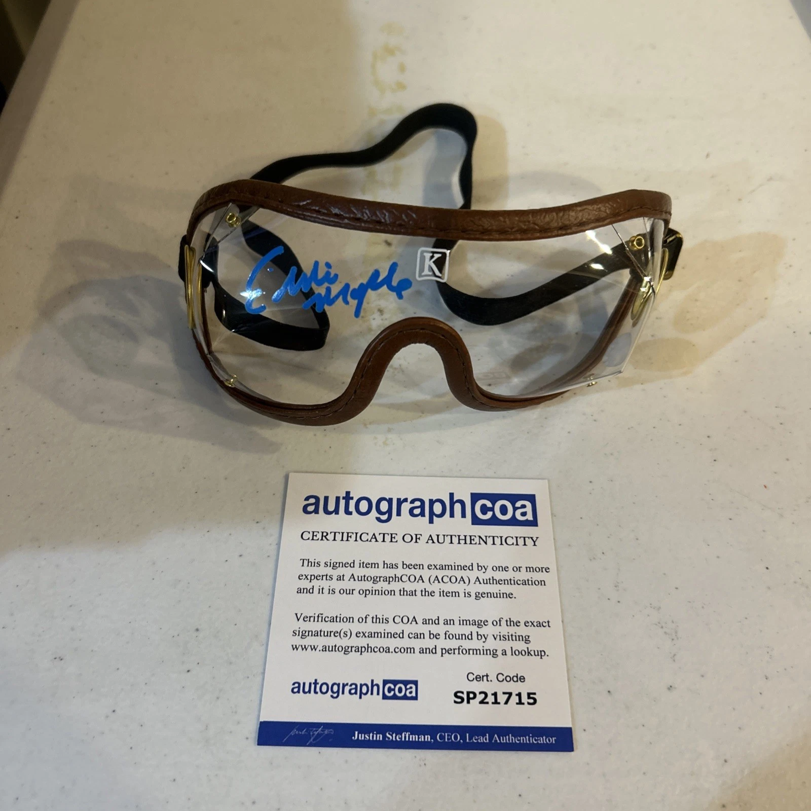 EDDIE MAPLE SIGNED AUTOGRAPH JOCKEY GOGGLES ACOA HORSE RACING | Autographia