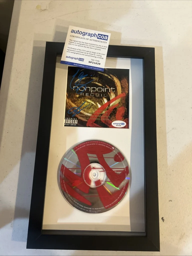 NONPOINT SIGNED AUTOGRAPH FRAMED CD DISPLAY ACOA RECOIL ELIAS SORIANO & RIVERA | Autographia