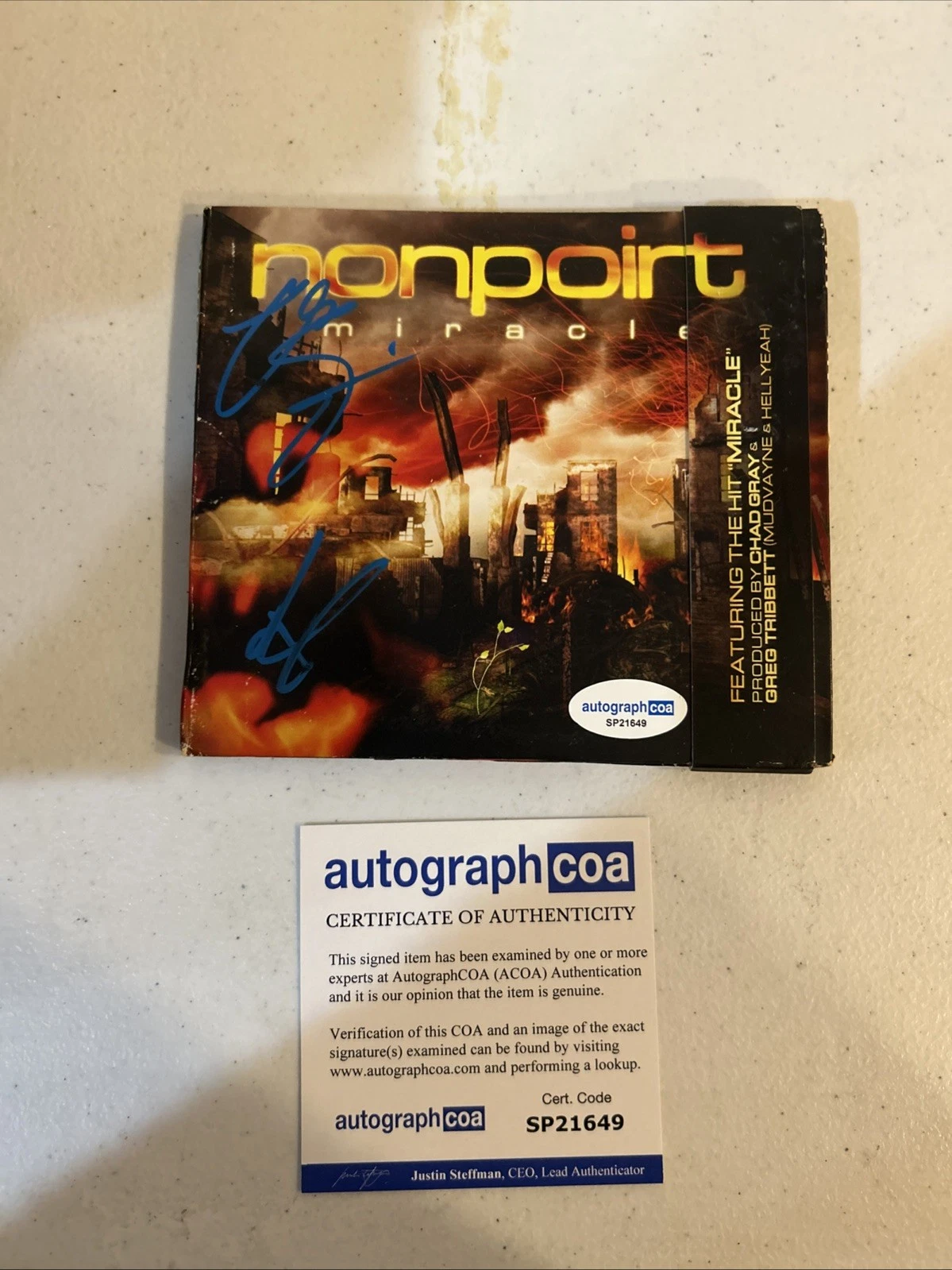 NONPOINT SIGNED AUTOGRAPH CD ACOA MIRACLE ELIAS SORIANO & ROBB RIVERA ...