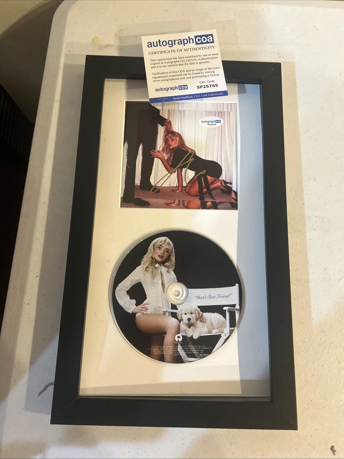 SABRINA CARPENTER SIGNED AUTOGRAPH FRAMED CD DISPLAY ACOA MAN’S BEST ...