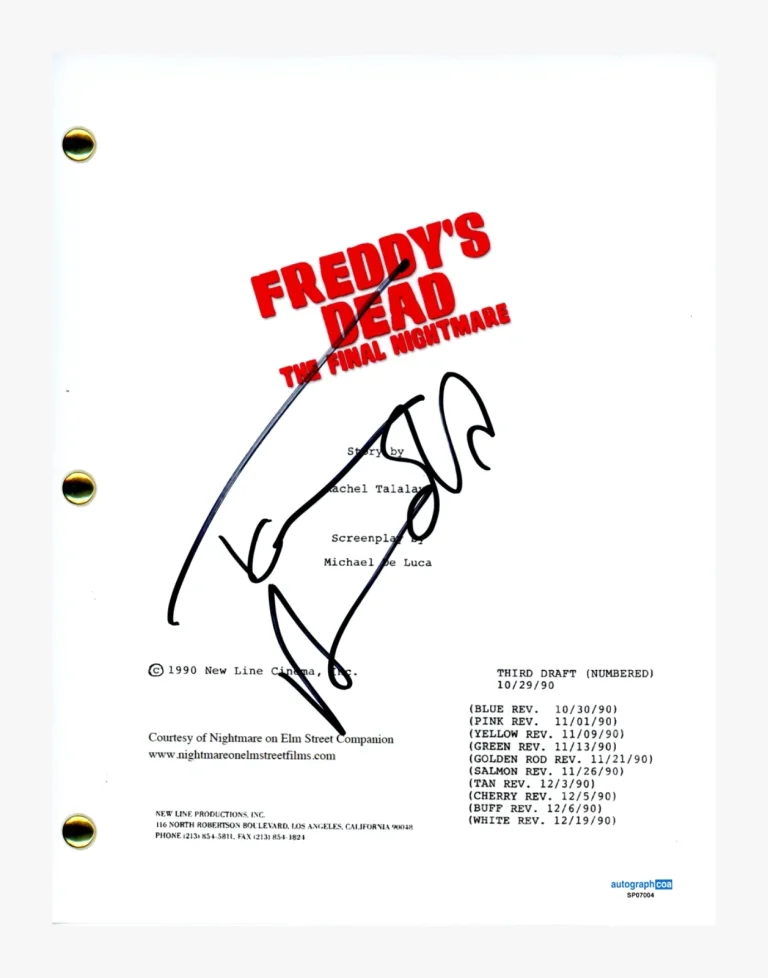 Tom Arnold Signed Freddy's Dead: The Final Nightmare Movie Script ...