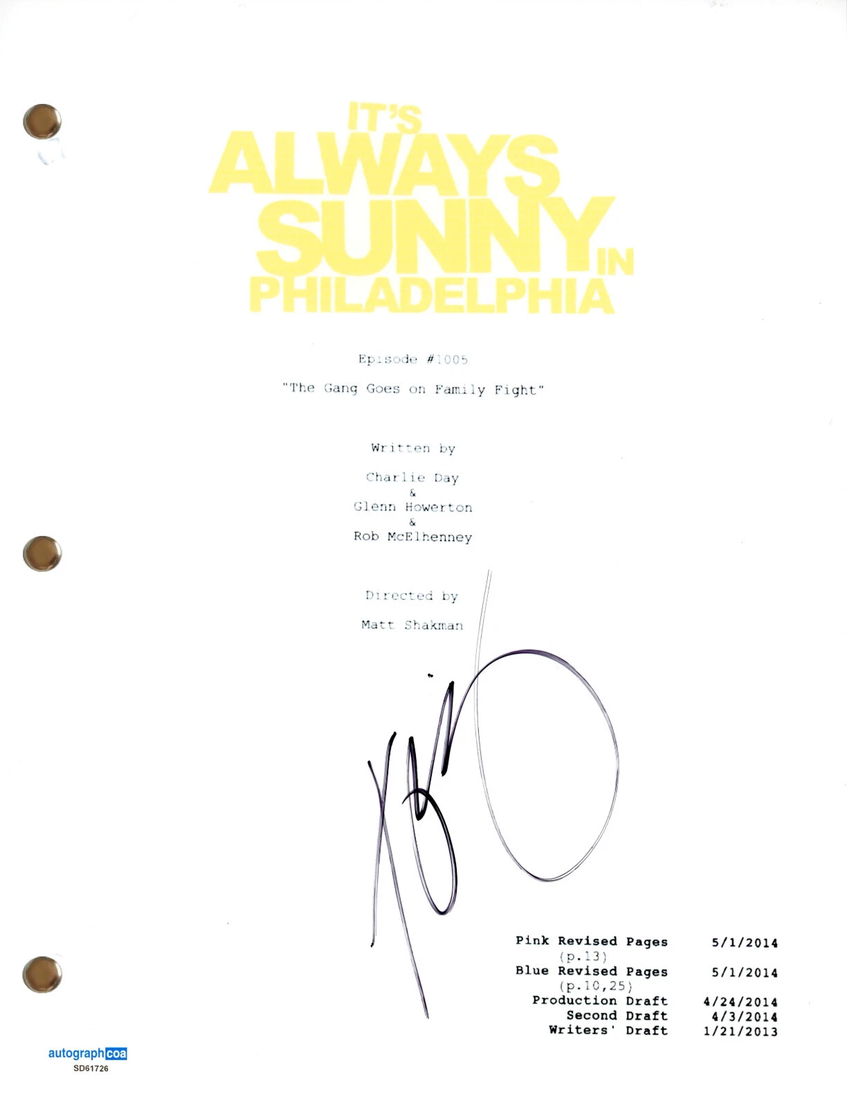 Keegan Michael Key Signed It's Always Sunny In Philadelphia Episode ...