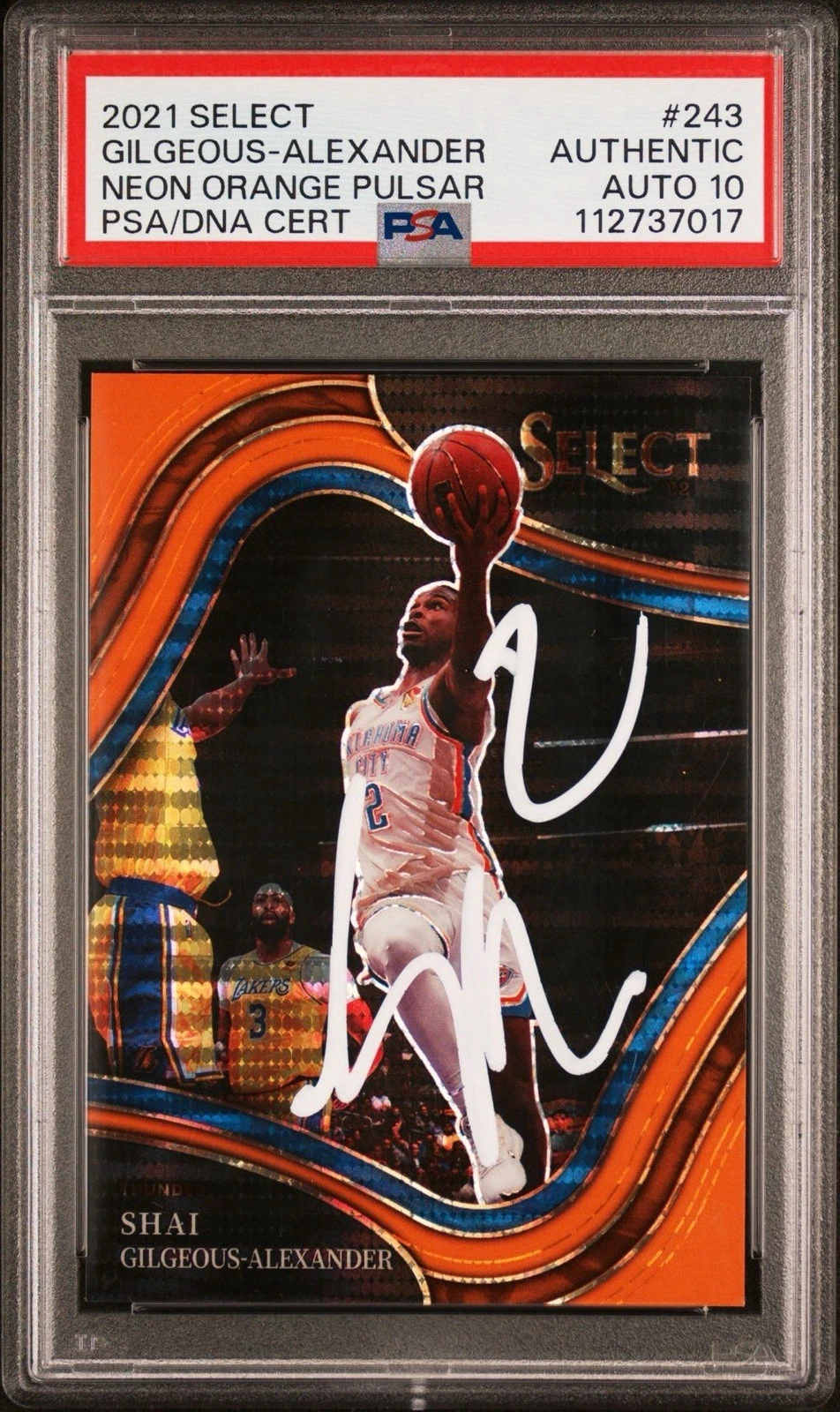 2021 Panini Select Shai Gilgeous-Alexander Signed Orange Pulsar /15 PSA ...