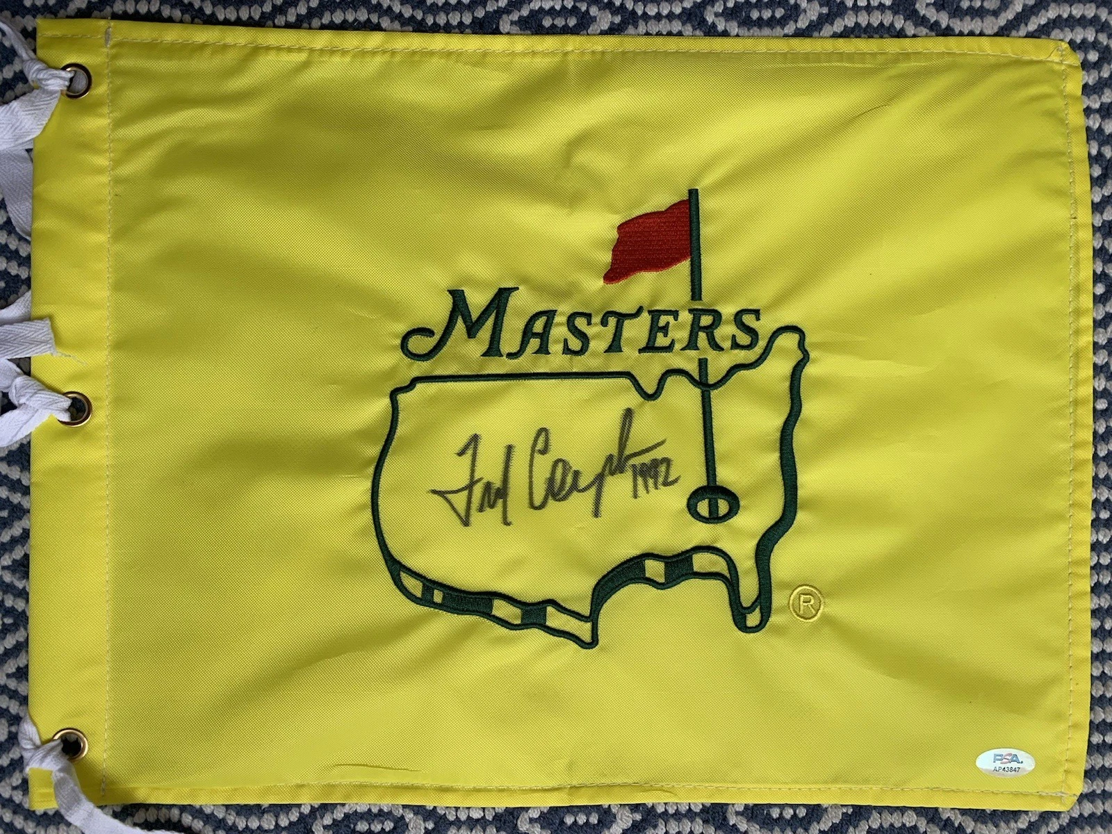 FRED COUPLES HAND SIGNED MASTERS GOLF FLAG 1992 MASTERS CHAMPION PSA ...
