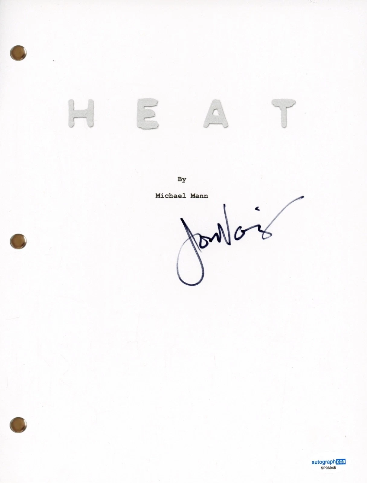 Jon Voight Signed Autograph Heat Movie Script Full Screenplay 1995 Film ...