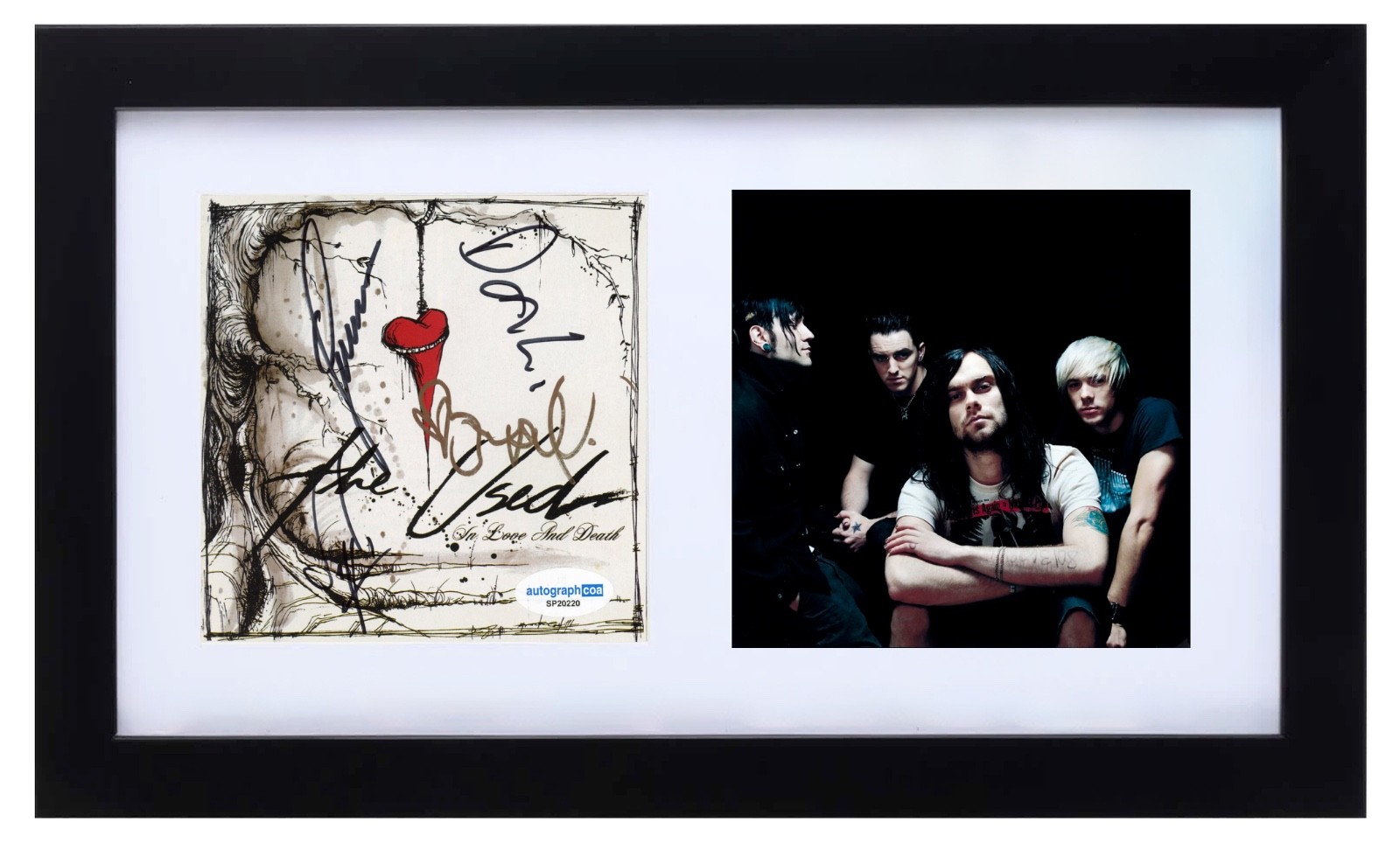 The Used Band Signed In Love and Death CD Cover Framed Bert McCracken ...