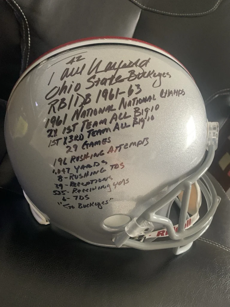 PAUL WARFIELD SIGNED FULL SIZE OHIO STATE STAT HELMET+JSA 14 INSCRIPTIONS | Autographia