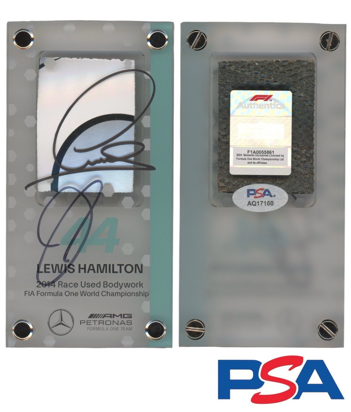 Lewis Hamilton Signed 2014 F1 Race Used Bodywork Mercedes #44 PSA/DNA ...
