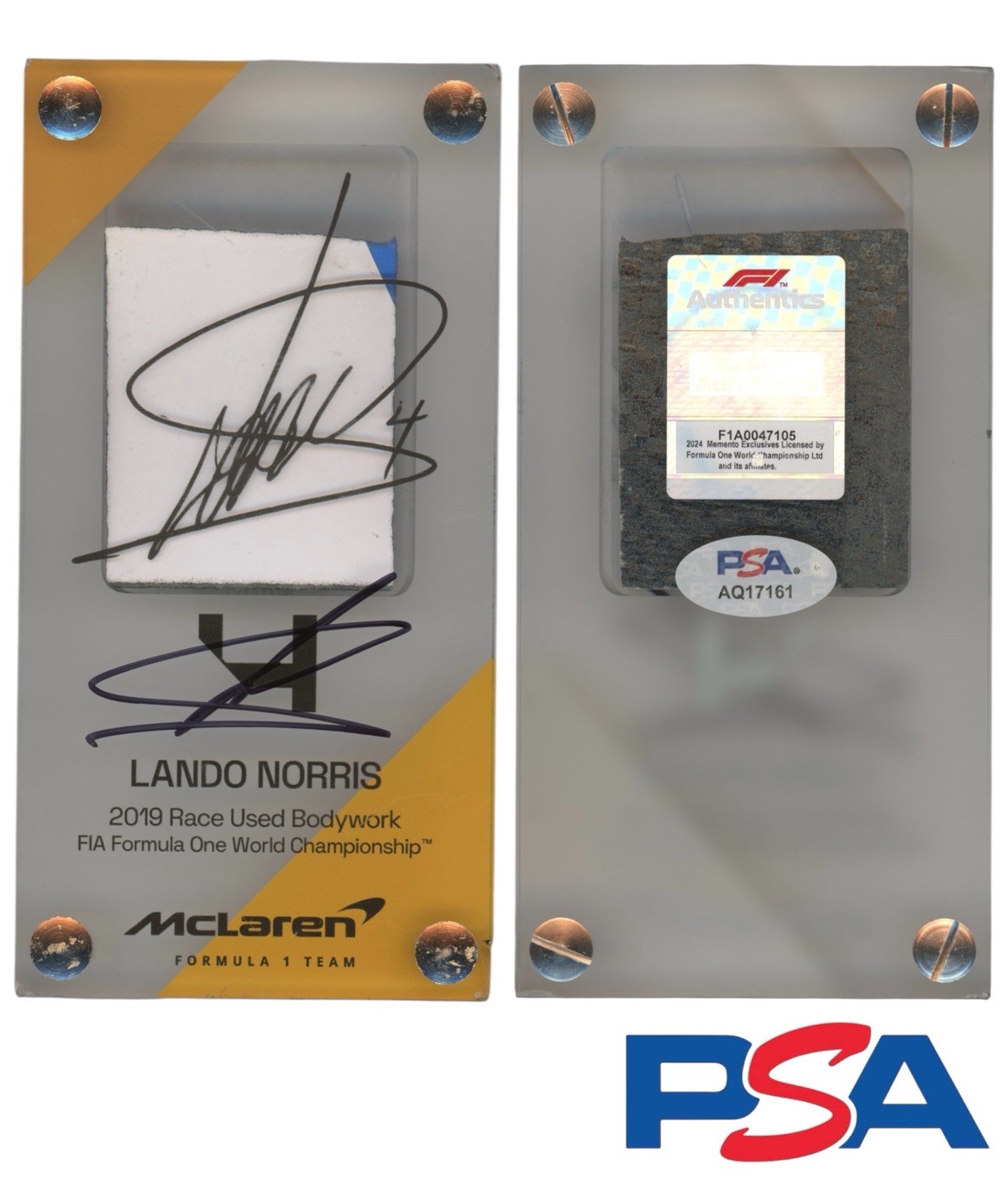 Lando Norris Signed 2019 F1 Rookie Race Used Bodywork #4 PSA LOA AUTO ...