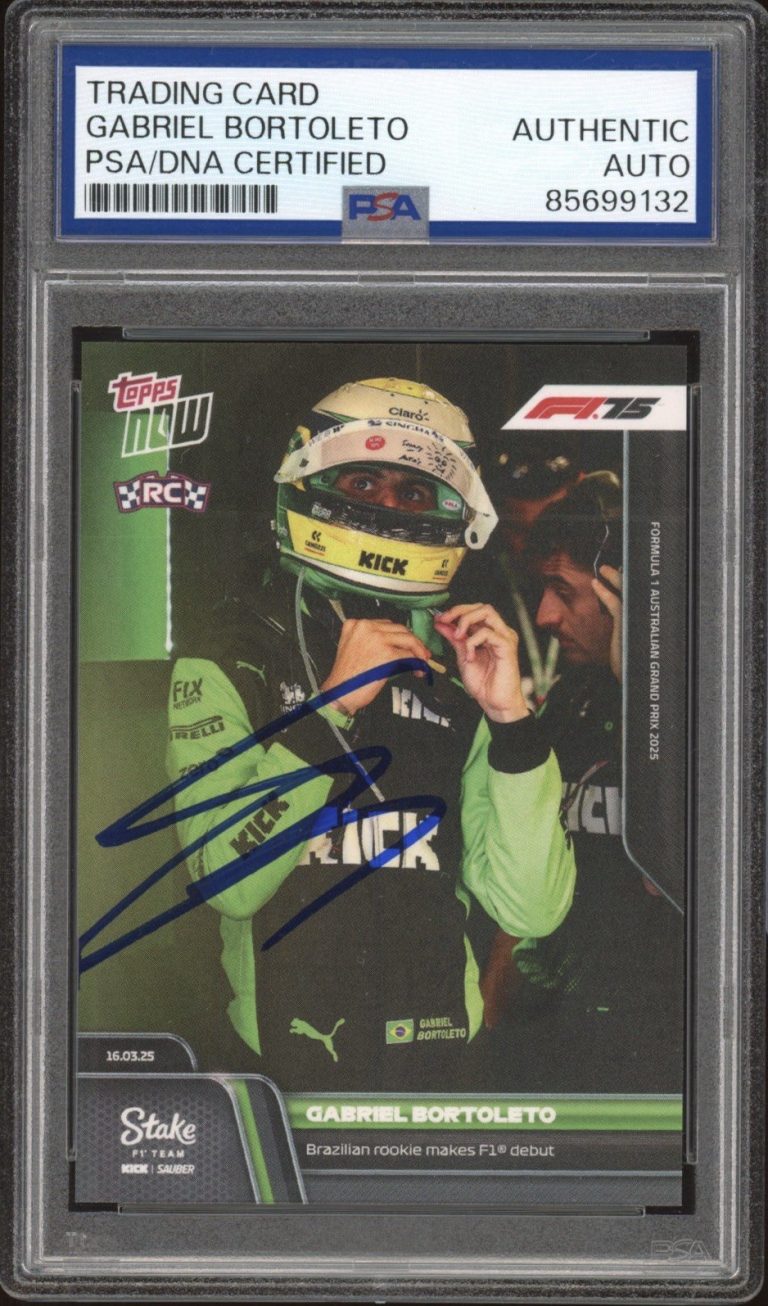 2025 Topps Now F1 #16 Gabriel Bortoleto Signed F1 Debut Rookie PSA/DNA AUTO RC | Autographia