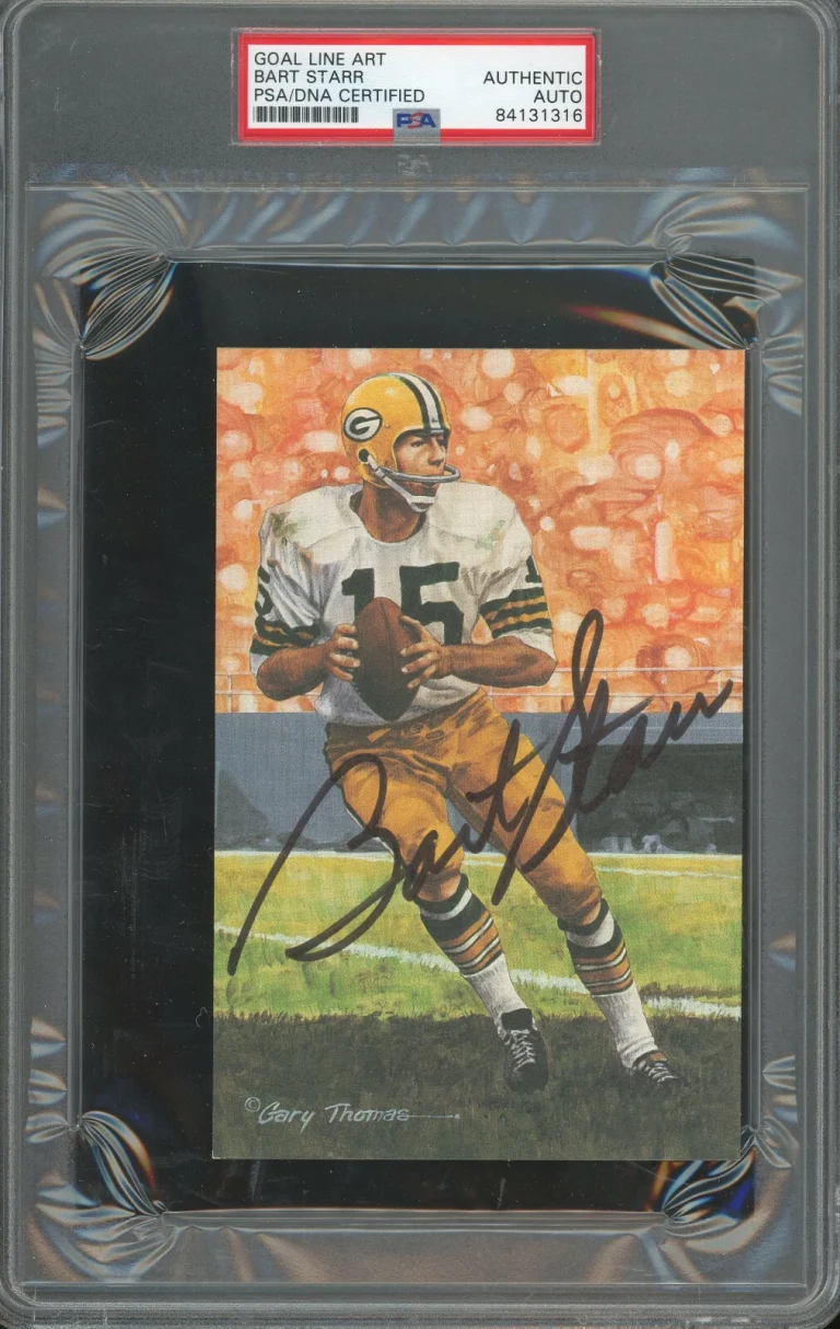 PSA/DNA BART STARR MIKE WEBSTER UNITAS STRAM Autographed Signed Goal ...