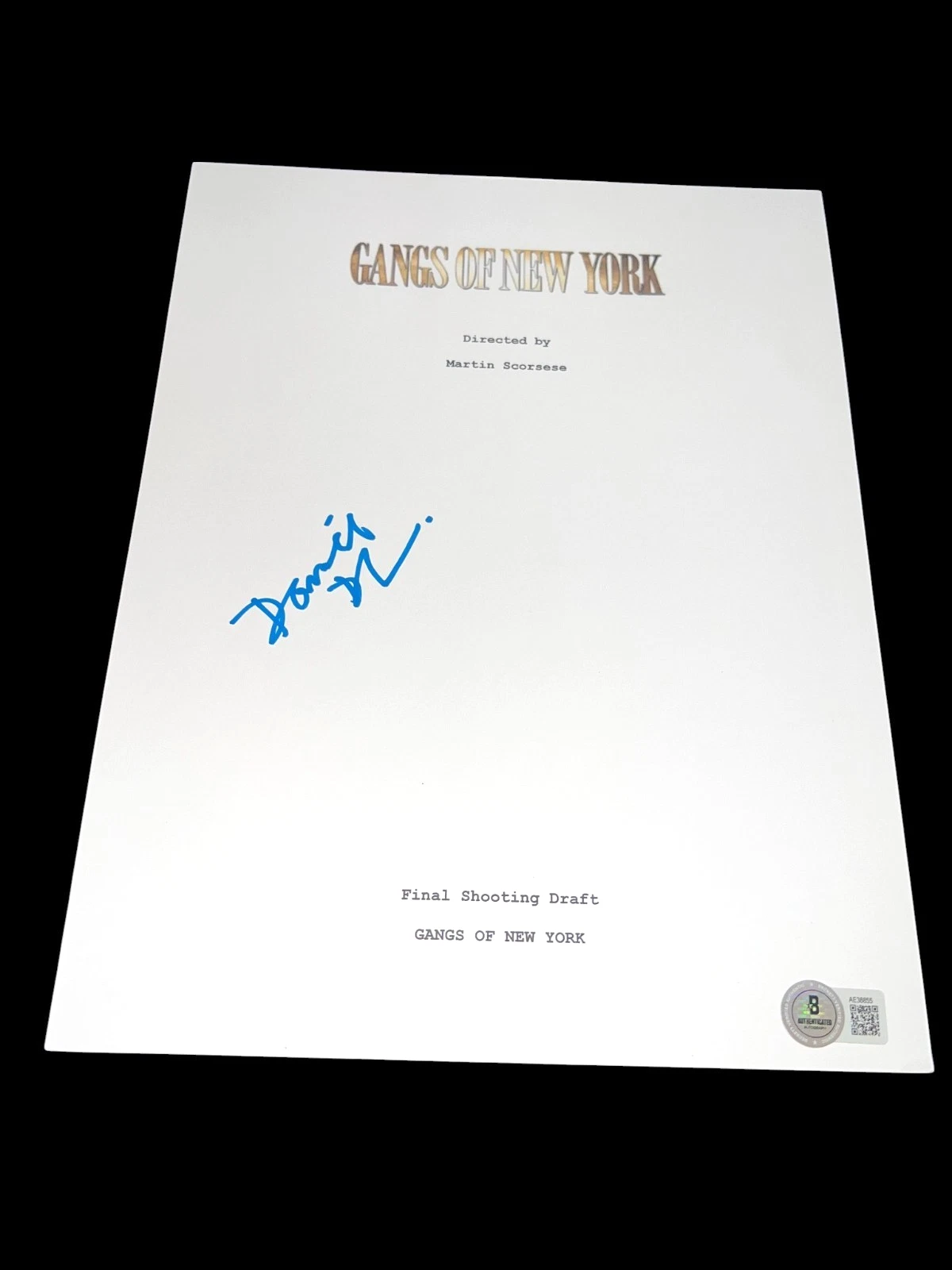 DANIEL DAY LEWIS SIGNED AUTOGRAPH MOVIE SCRIPT GANGS OF NEW YORK ...