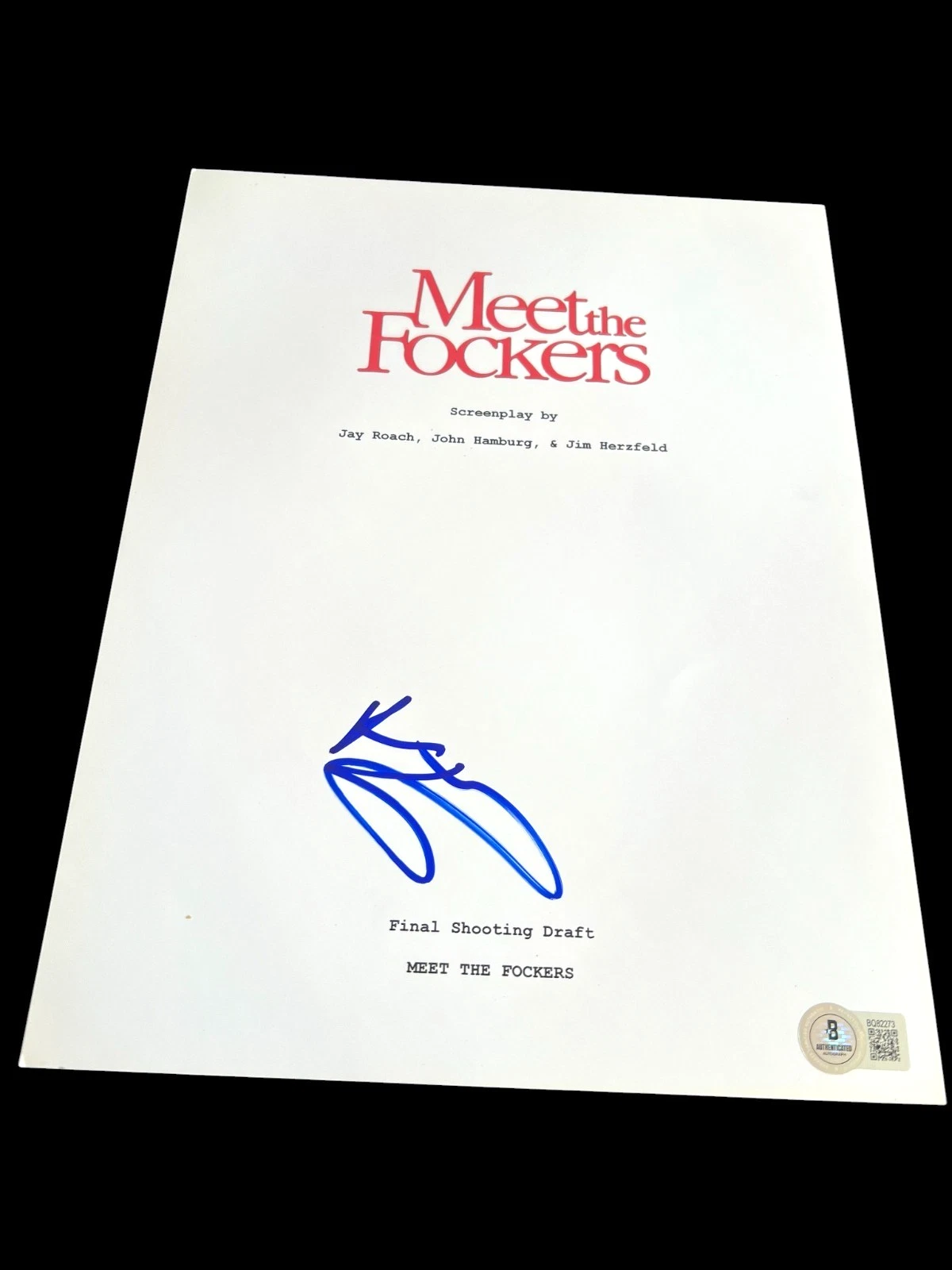 BEN STILLER SIGNED AUTOGRAPH MOVIE SCRIPT MEET THE FOCKERS BECKETT BAS ...