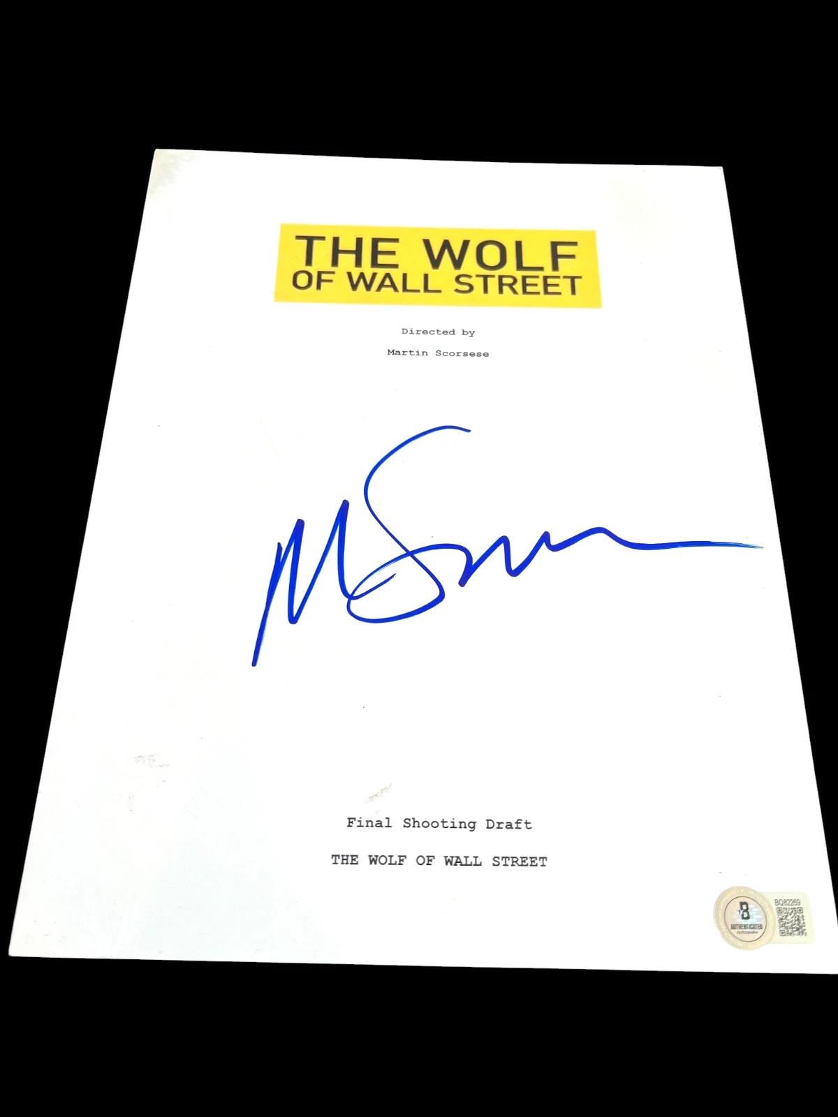 MARTIN SCORSESE SIGNED AUTOGRAPH MOVIE SCRIPT WOLF OF WALL STREET ...