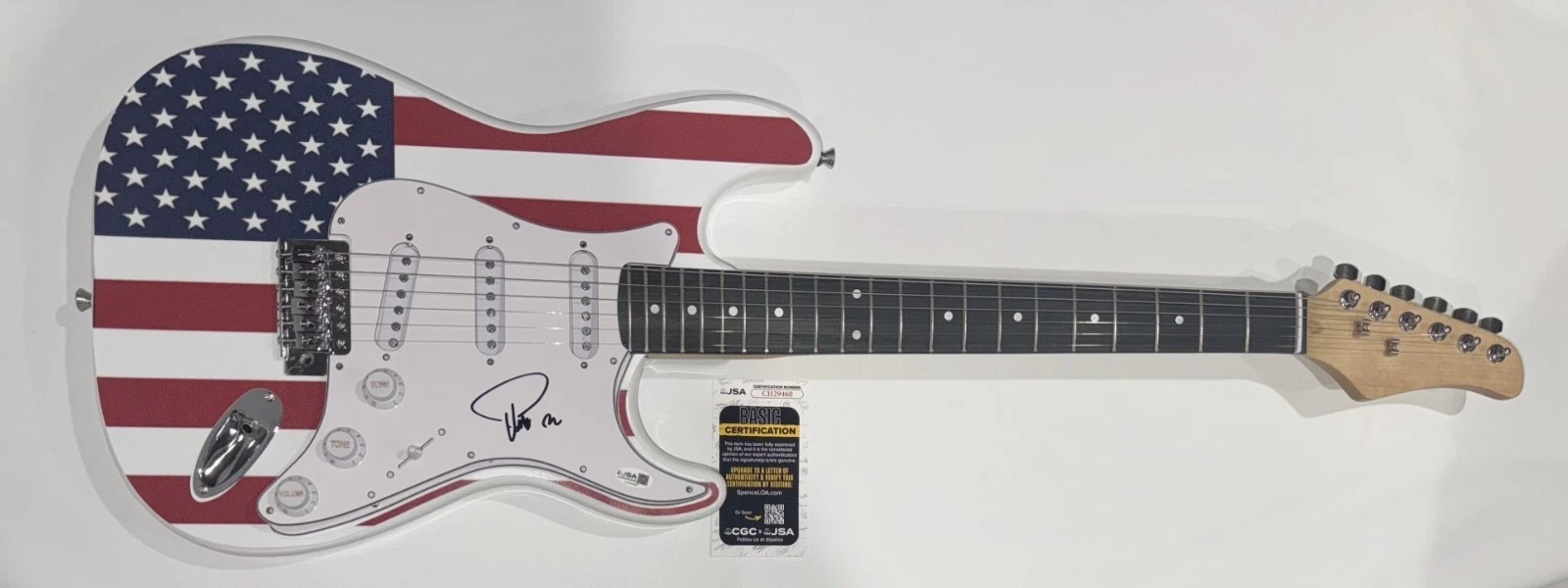 TREY ANASTASIO SIGNED USA FLAG ELECTRIC GUITAR PHISH JSA COA | Autographia