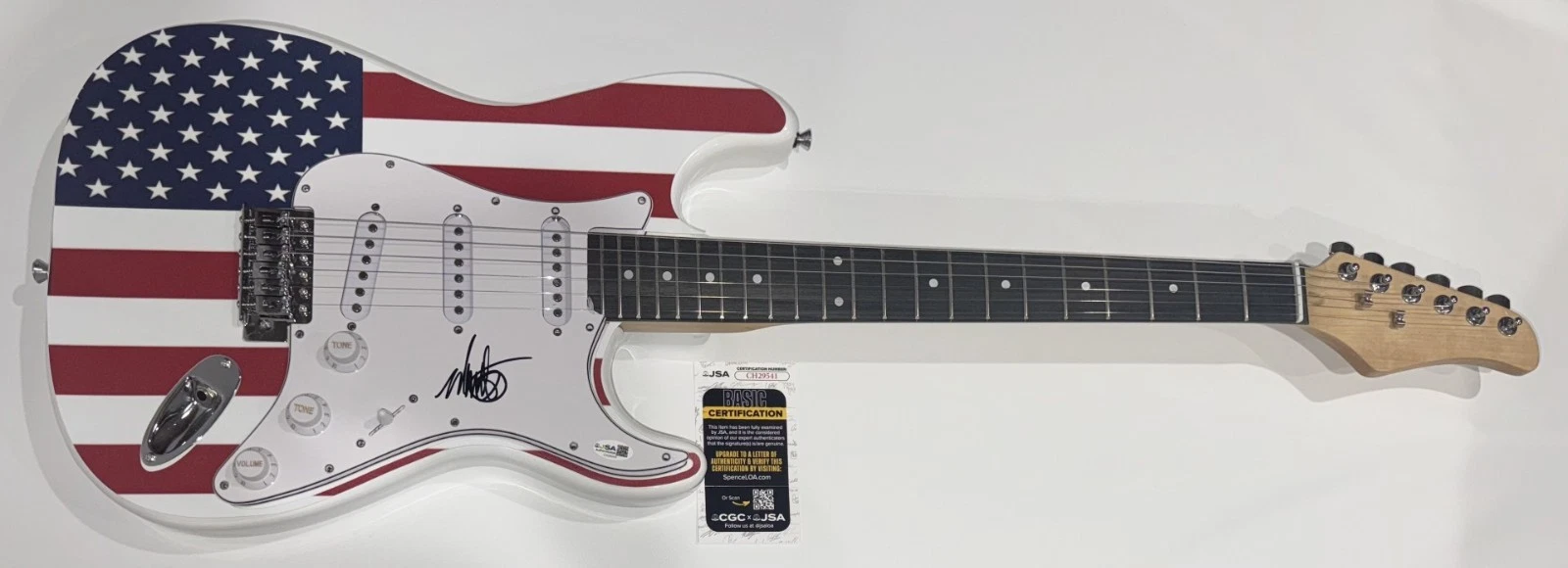 MARK HOPPUS SIGNED USA FLAG ELECTRIC GUITAR BLINK 182 JSA COA | Autographia