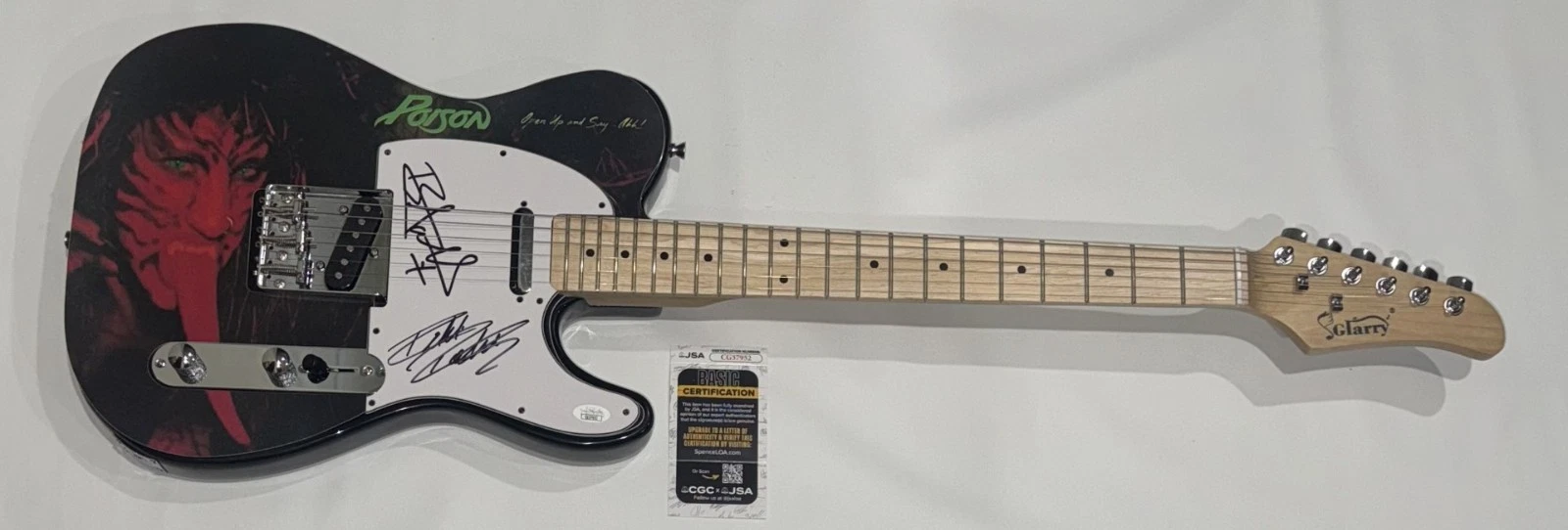 BRET MICHAELS & RIKKI ROCKETT SIGNED CUSTOM POISON ELECTRIC GUITAR JSA ...