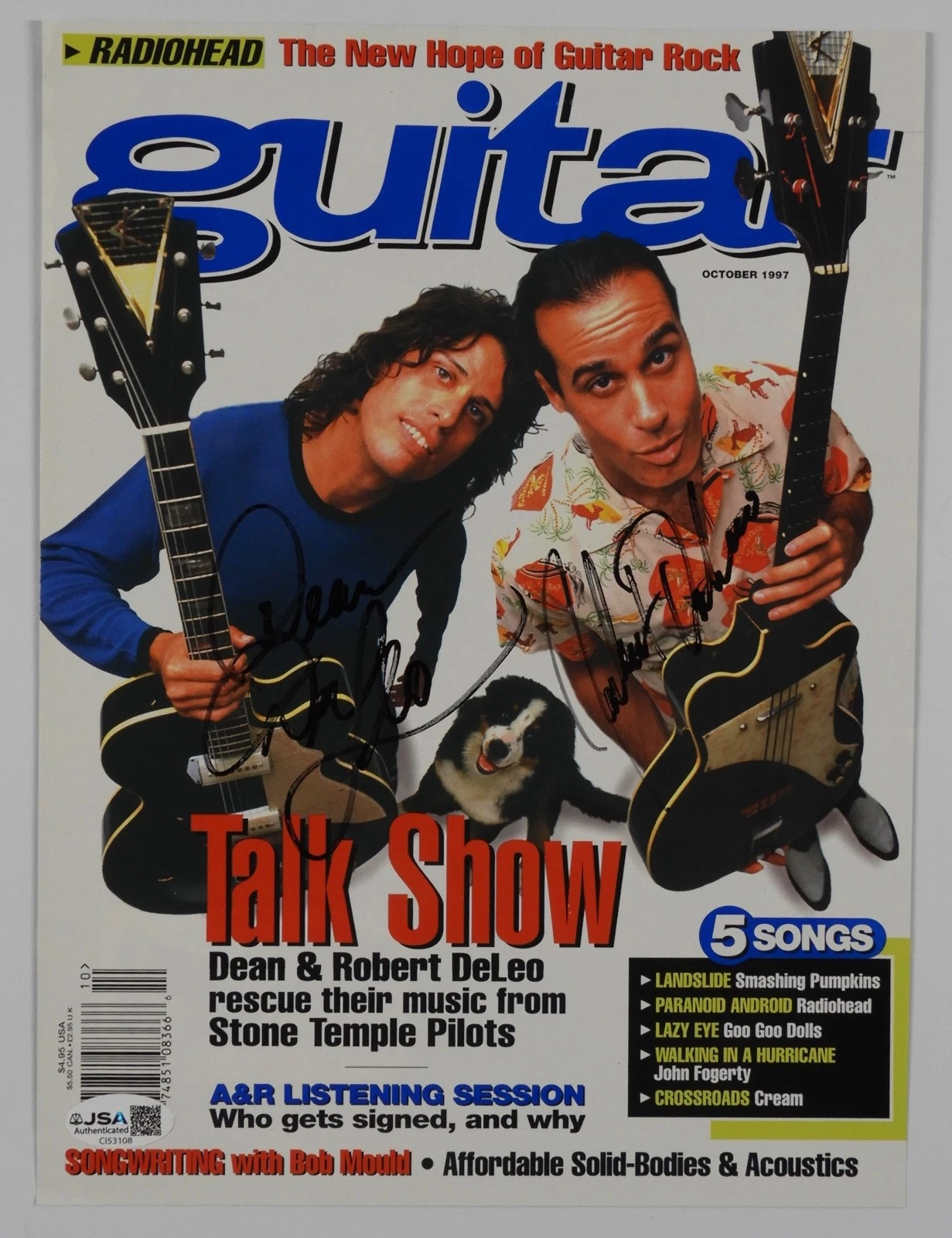 Stone Temple Pilots Autograph JSA Signed Guitar Magazine Cover Dean ...
