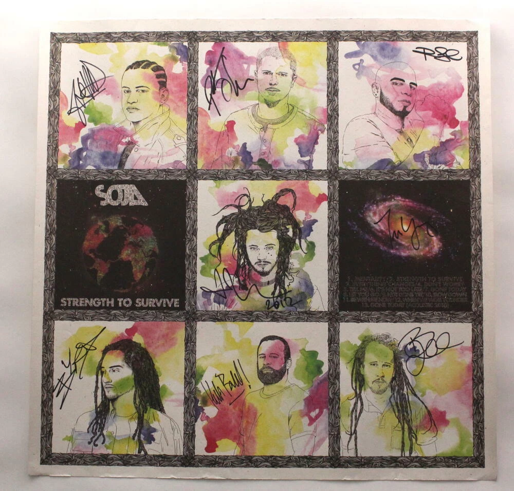 SOJA BAND (X8) SIGNED AUTOGRAPH 21X21 STRENGTH TO SURVIVE CONCERT TOUR ...