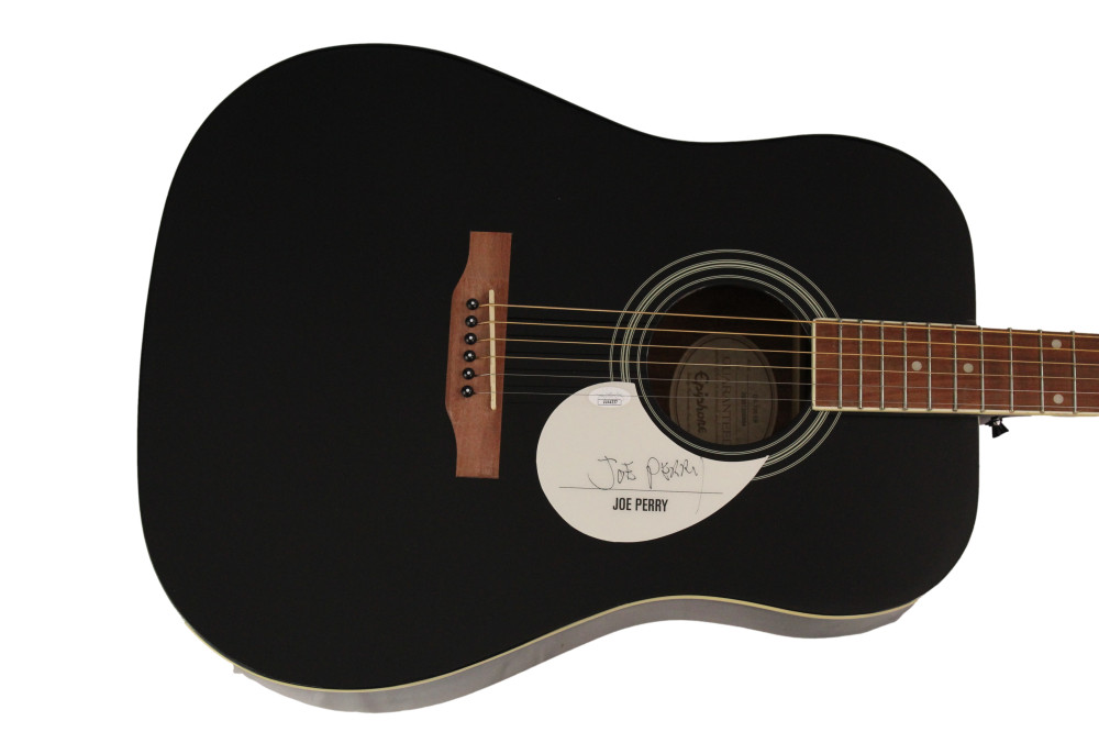 JOE PERRY SIGNED AUTOGRAPH GIBSON EPIPHONE ACOUSTIC GUITAR - AEROSMITH ...