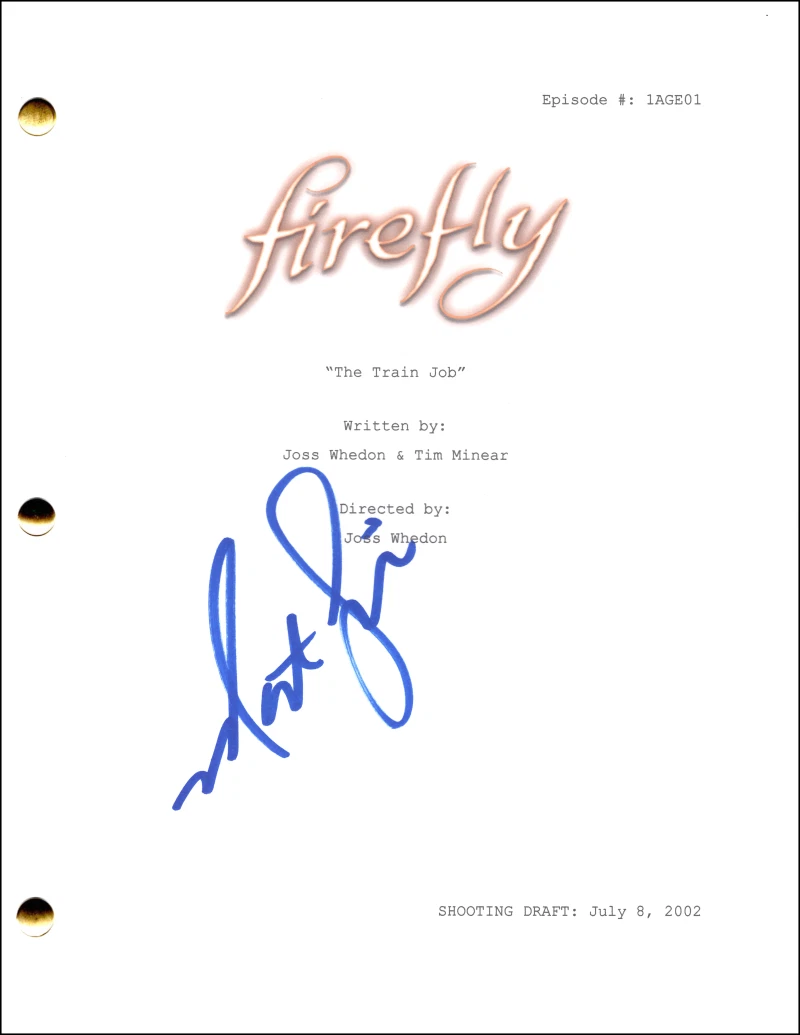Nathan Fillion Signed Autograph Firefly Pilot Script Screenplay - Mal ...