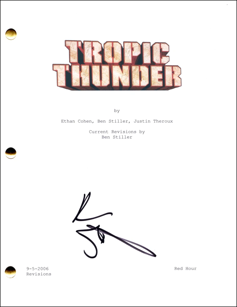 Ben Stiller Signed Autograph Tropic Thunder Full Movie Script - Tugg ...
