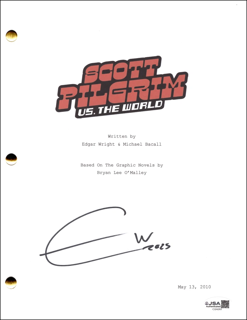 Edgar Wright Signed Autograph Scott Pilgrim vs the World Movie Script w ...