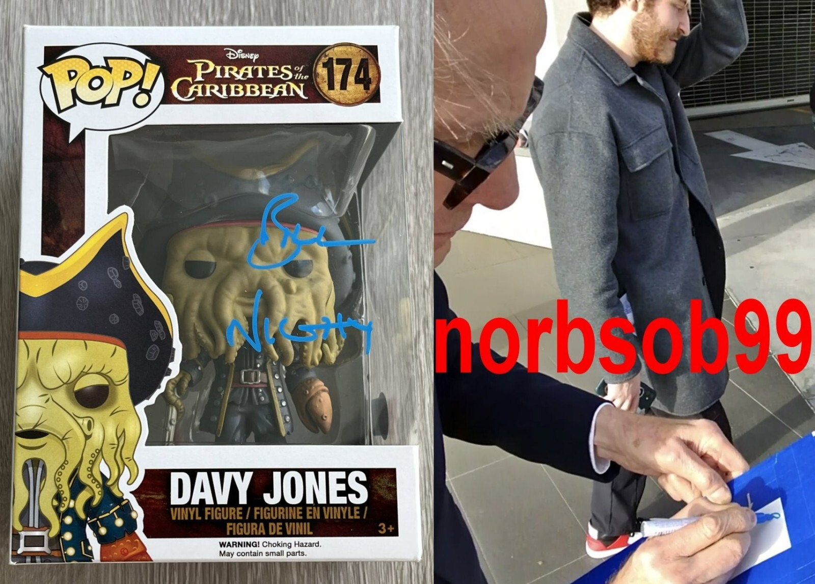 BILL NIGHY SIGNED PIRATES OF THE CARIBBEAN DAVY JONES FUNKO POP 174 ...