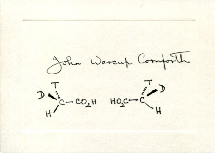 John Cornforth Nobel Prize Chemistry Stereochemistry Signed Autograph ...