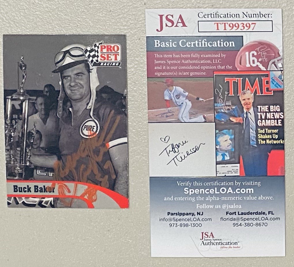 Buck Baker Signed Autographed 1992 Pro Set Legend Card #L1 JSA Cert ...
