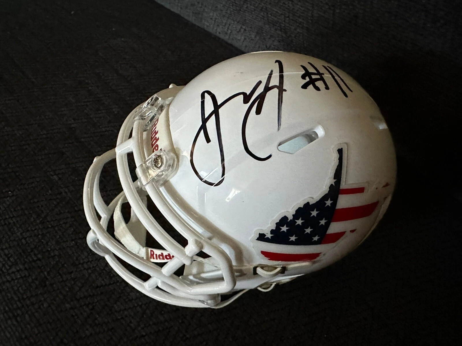 David Long Jr Signed West Virginia Mini Helmet Autographed Mountaineers ...