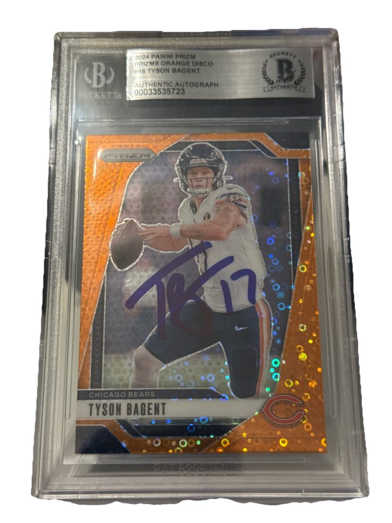 Tyson Bagent signed Chicago Bears 2024 Panini Prizm #46 Card Beckett ...