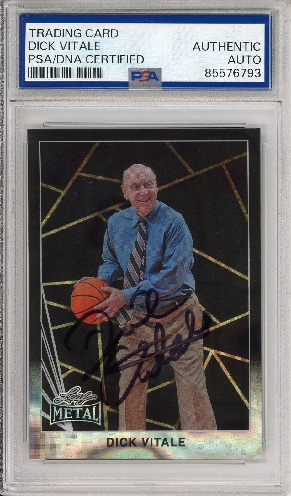 2024 LEAF METAL DICK VITALE SIGNED 1/1 PROOF CARD PSA DNA COA ...