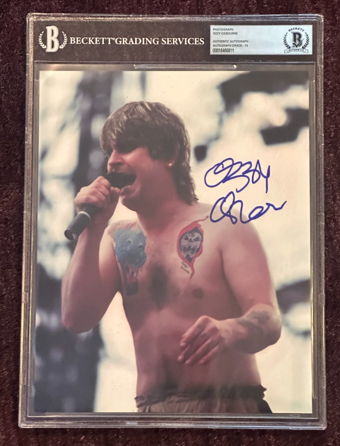OZZY OSBOURNE Signed BLACK SABBATH 8 X 10 PHOTO Beckett Encapsulated ...