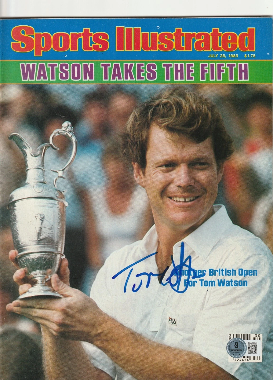 TOM WATSON Signed 7/25/83 SPORTS ILLUSTRATED Beckett (BAS) | Autographia